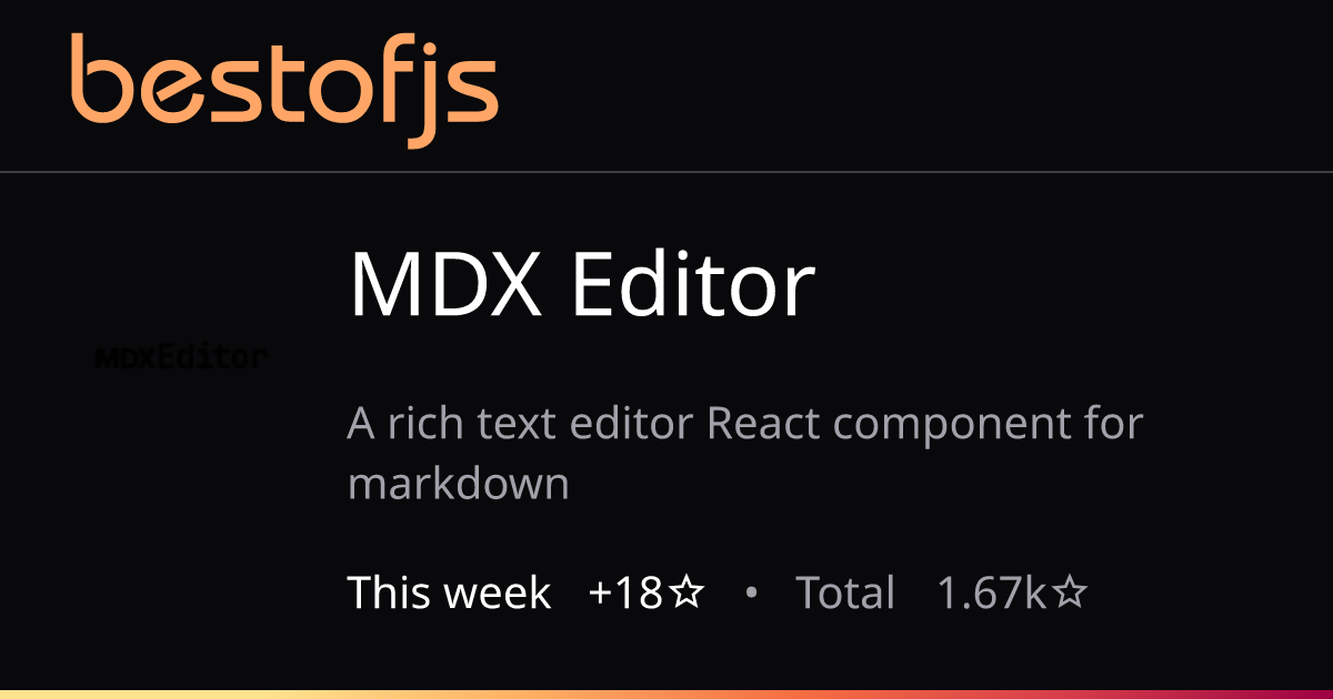 Best of JS • MDX Editor