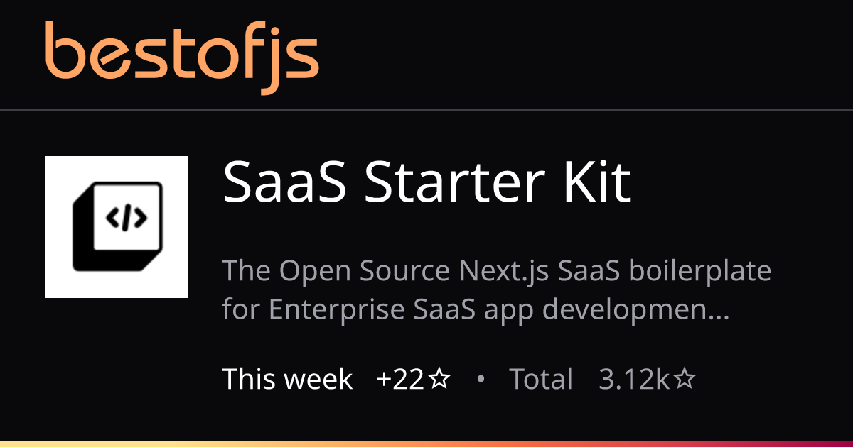 Best of JS • SaaS Starter Kit